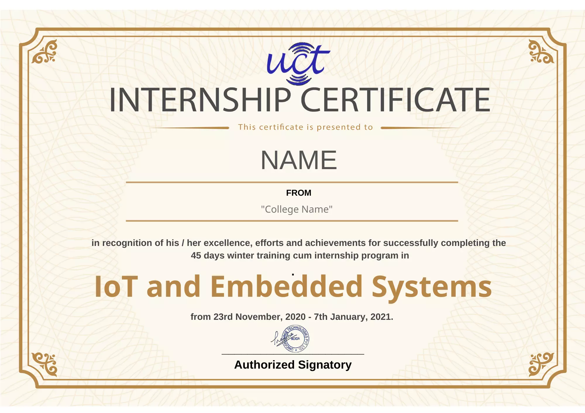 45 days Winter Training cum Internship Program in IoT and Embedded Systems | Training Center in ...